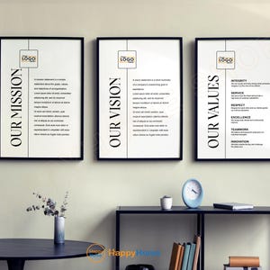 Personalized Business Statement Our Vision Our Mission Our Values Wall ...