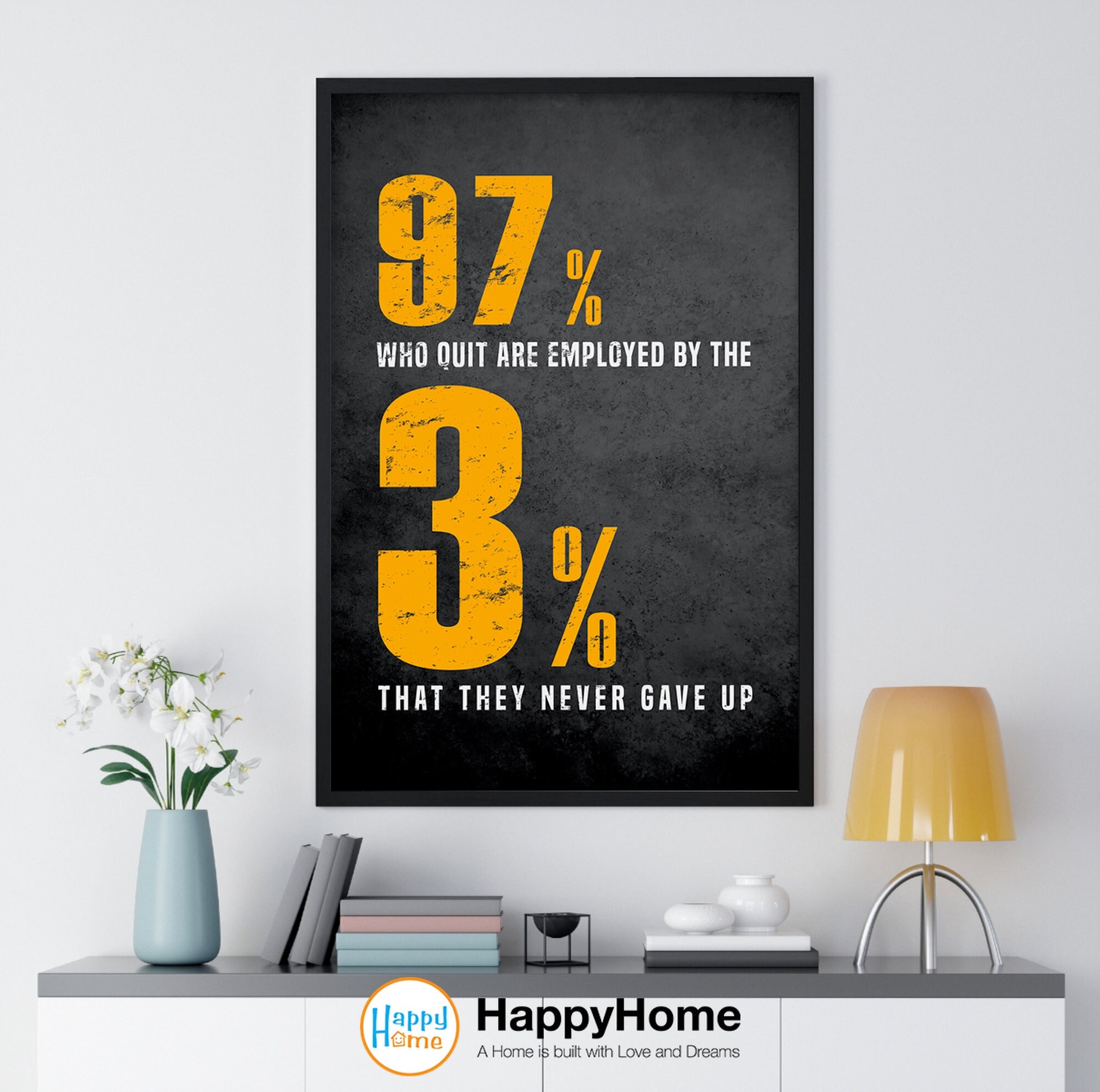 97% Who Quit Motivational Wall Art | Inspirational Wall Art ...