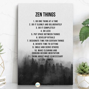 Meditation Zen Things Wall Art Motivational Inspirational Quotes Print ...