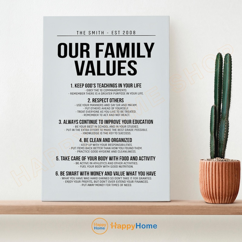 Family Values Sign - Etsy