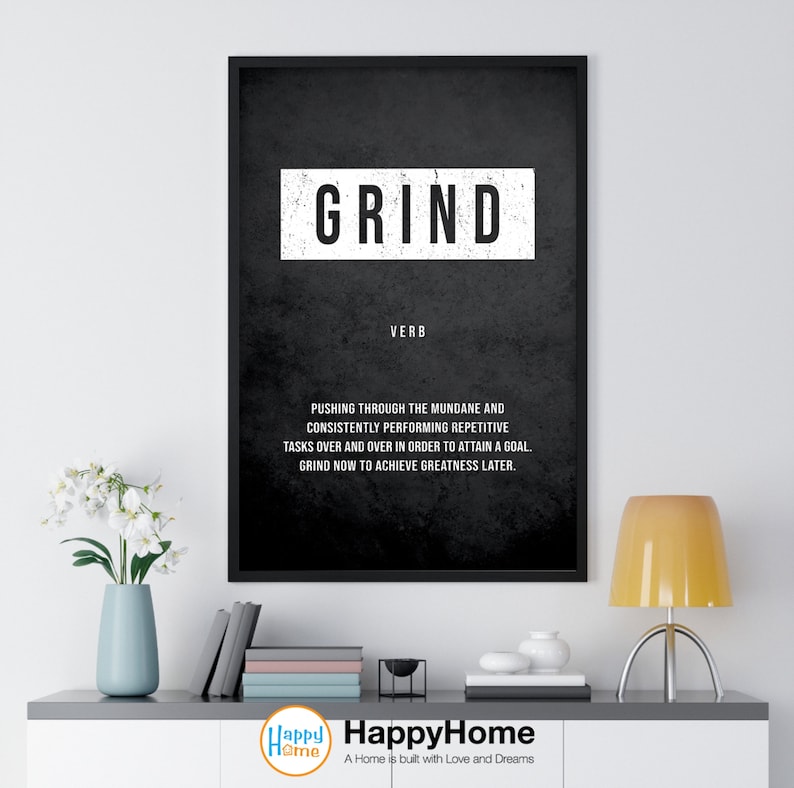 Grind Definition Poster Motivational Wall Art Inspirational - Etsy