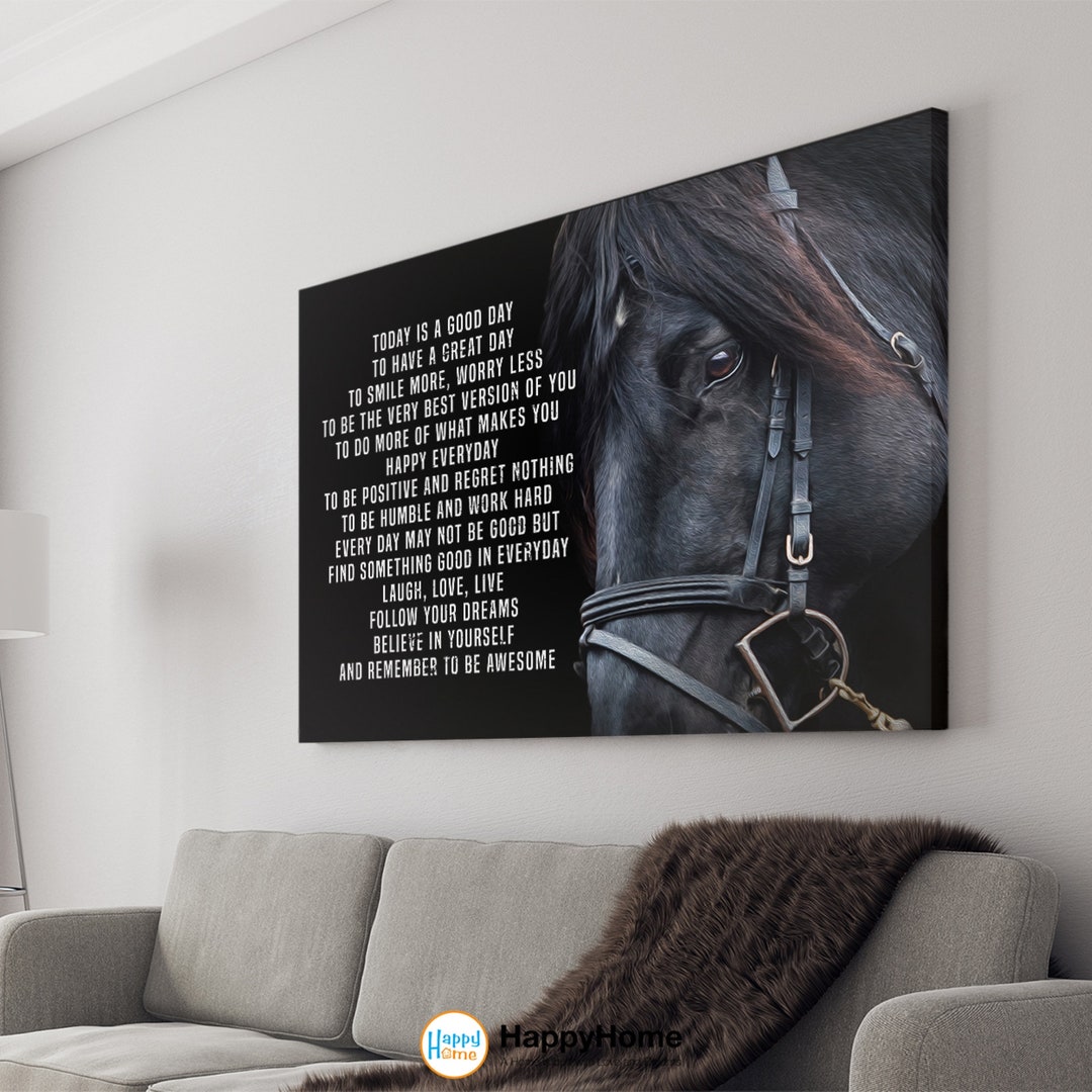Horse Wall Art Today is a Good Day Motivational Inspiration Quotes Wall ...