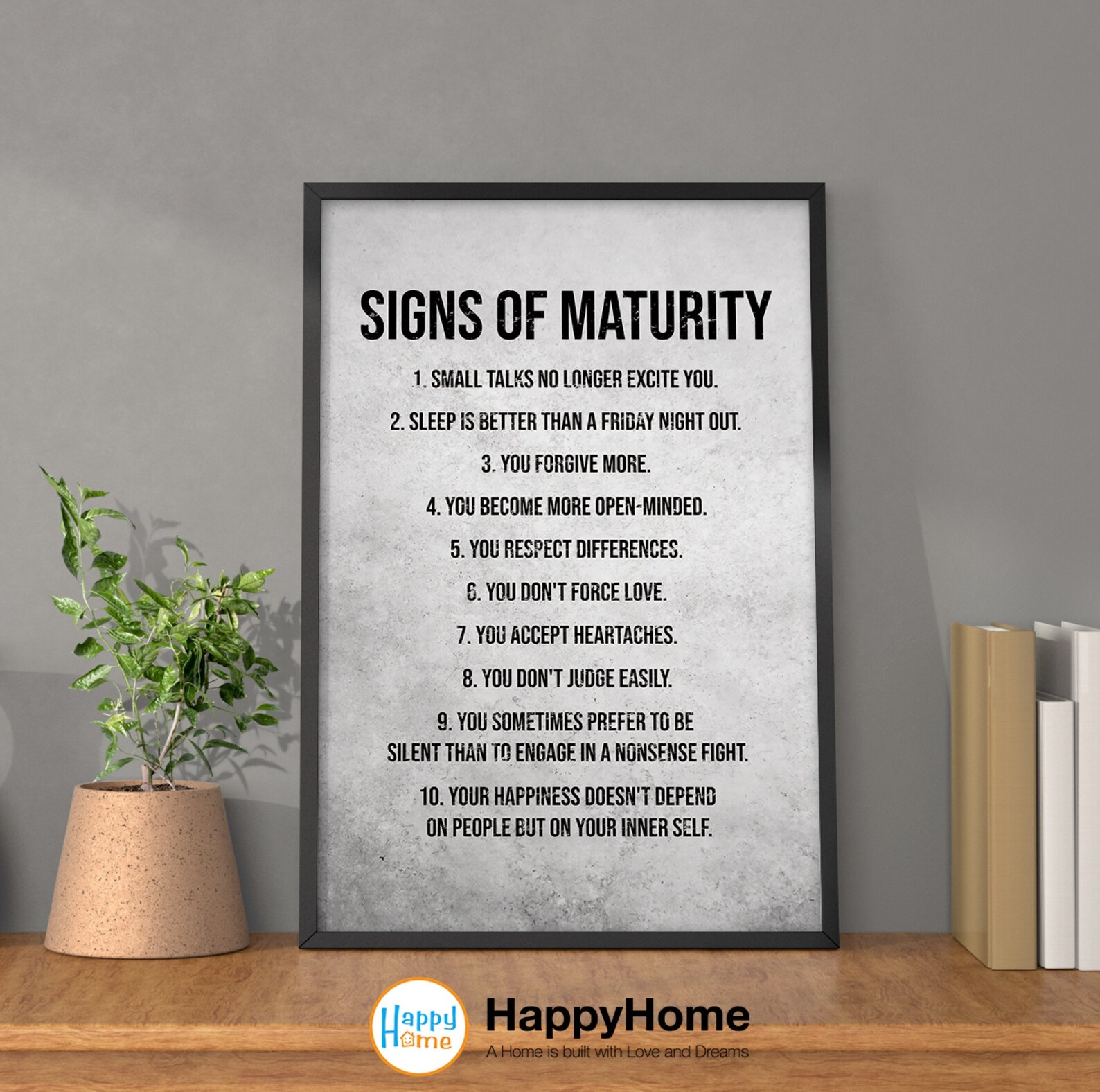 Signs of Maturity Motivational Inspirational Quotes Wall Art - Etsy