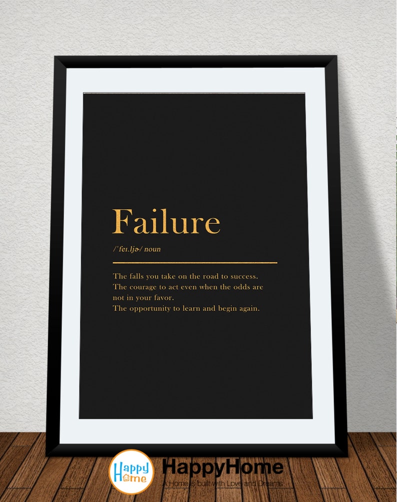 Failure Definition Poster Motivational Wall Art - Etsy
