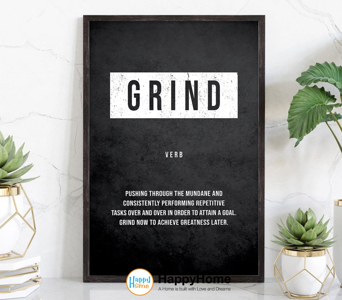 Grind Definition Poster Motivational Wall Art Inspirational - Etsy