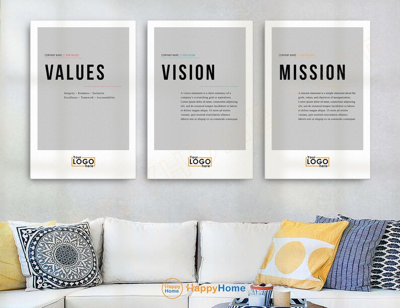 Personalized Business Statement Our Vision Our Mission Our Values Wall ...