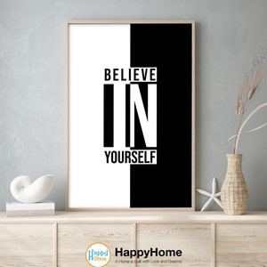 Believe in Yourself Motivational Wall Art Print | Inspirational Wall ...