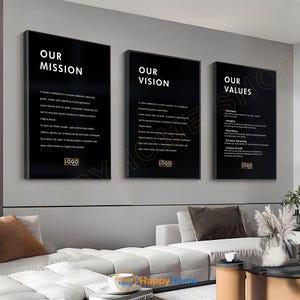Personalized Business Statement Our Vision Our Mission Our Values Wall ...