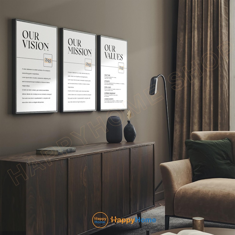 Personalized Business Statement Our Vision Our Mission Our Values Wall ...