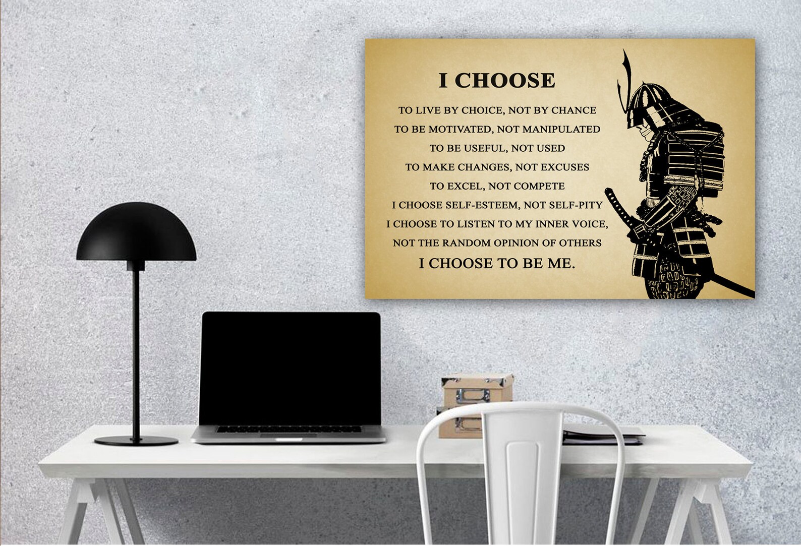 Samurai Warrior Poster Motivational Inspiration Quotes Poster I Choose ...