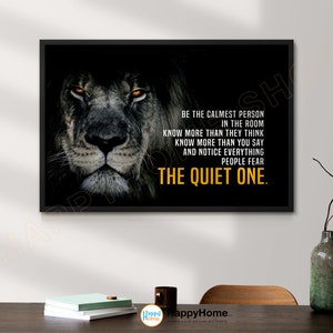 Lion Wall Art Be the Calmest Person in the Room Motivational Quotes ...
