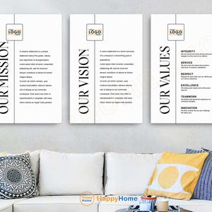 Personalized Business Statement Our Vision Our Mission Our Values Wall ...