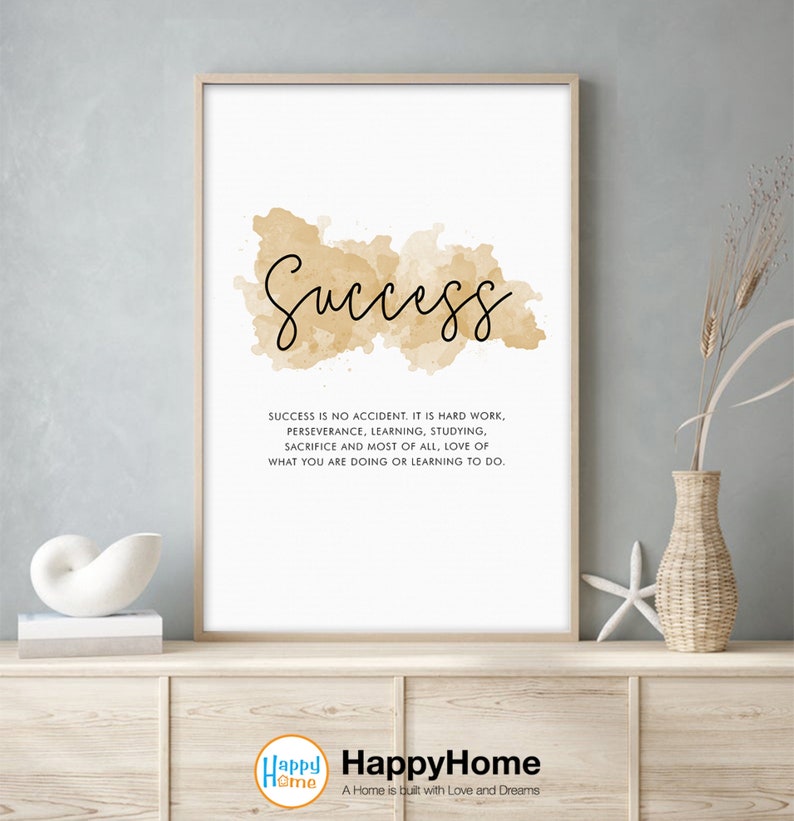 Success Wall Art Motivational Wall Art Poster Inspirational - Etsy