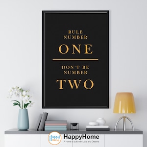 Rule Number One Poster Motivational Wall Art | Inspirational Wall Art ...
