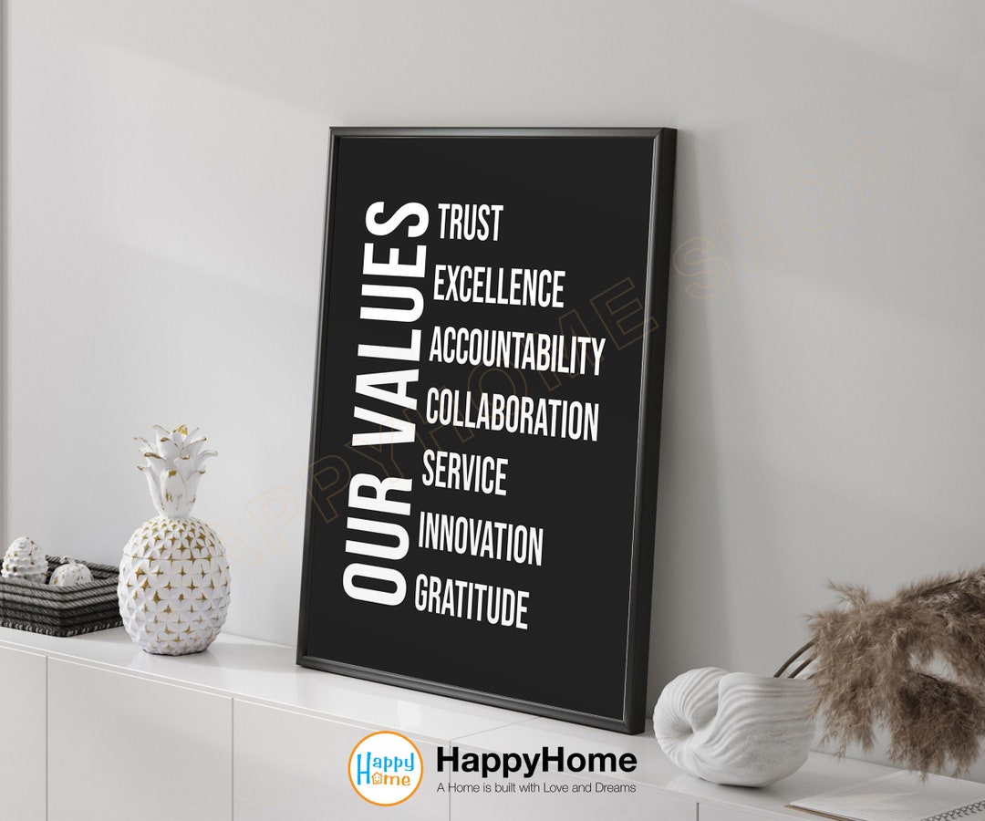 Our Values Wall Art Business Core Values Office Decor Entrepreneur ...