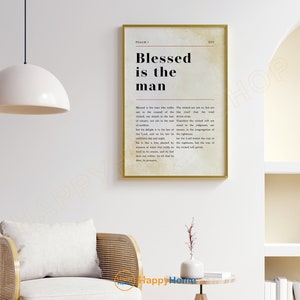 Psalm 1 ESV Blessed is the Man Bible Verse Wall Art Scripture Quote ...