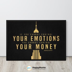Warren Buffett Wall Art Control Your Emotions Control Your Money ...