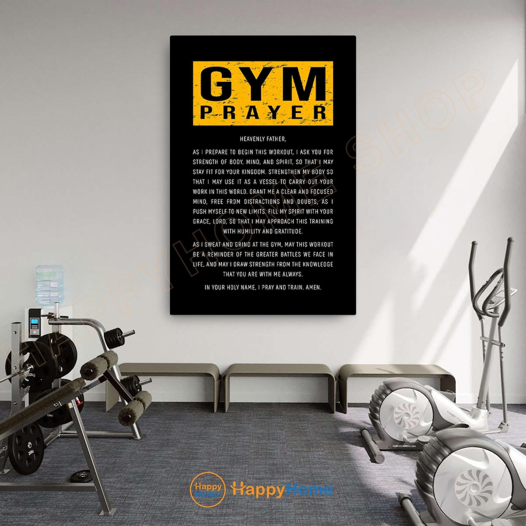 Gym Prayer Wall Art Room Decor Gym Prayer Sign Gym Poster Fitness Sign ...