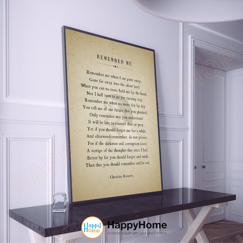 Remember Me Poem - Etsy