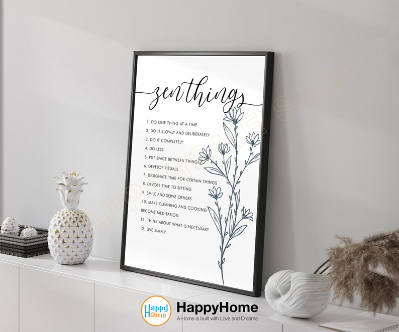 Meditation Zen Things Wall Art Motivational Inspirational Quotes Print ...