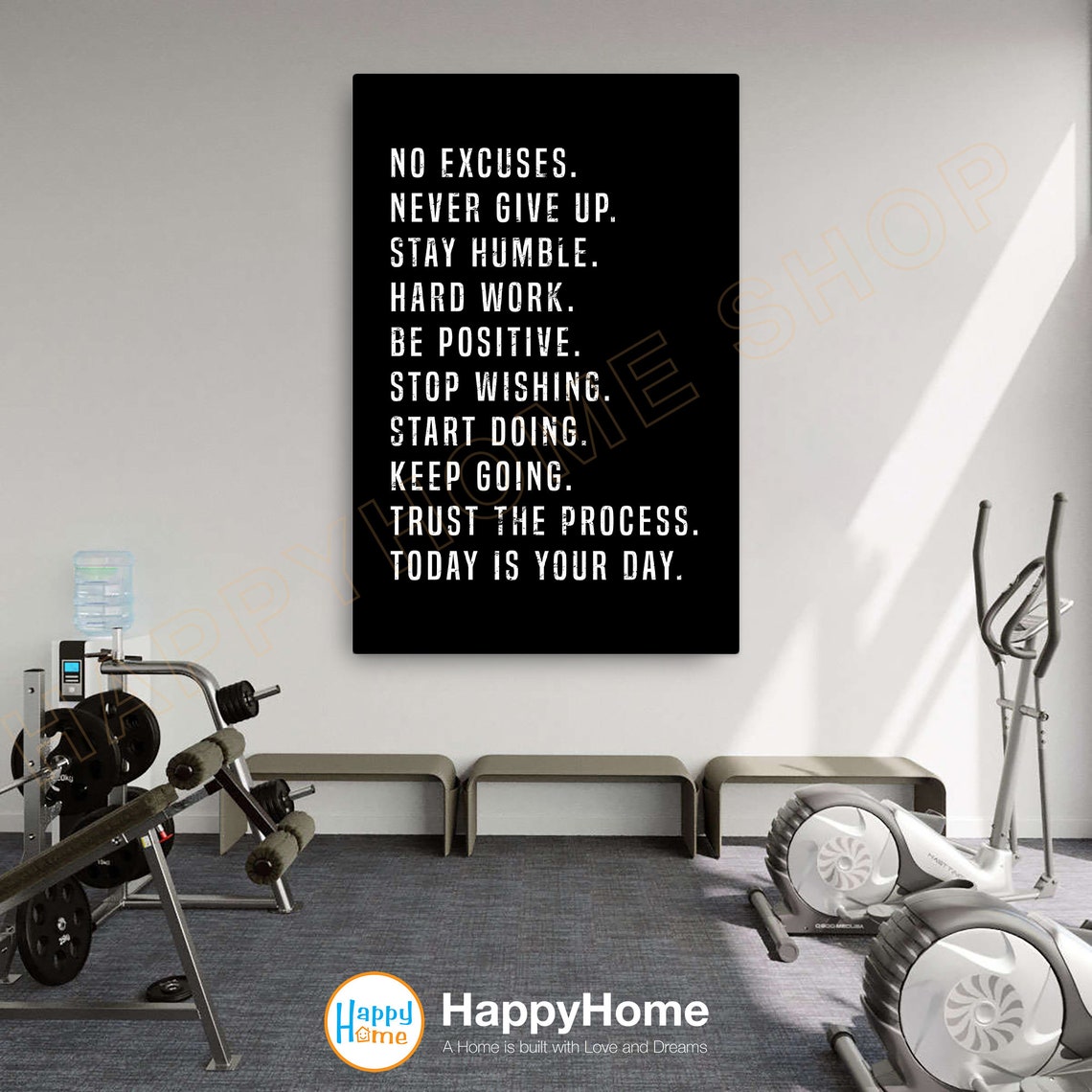 Home Gym Motivational Wall Art Workout Room Decor Gym Poster Fitness ...