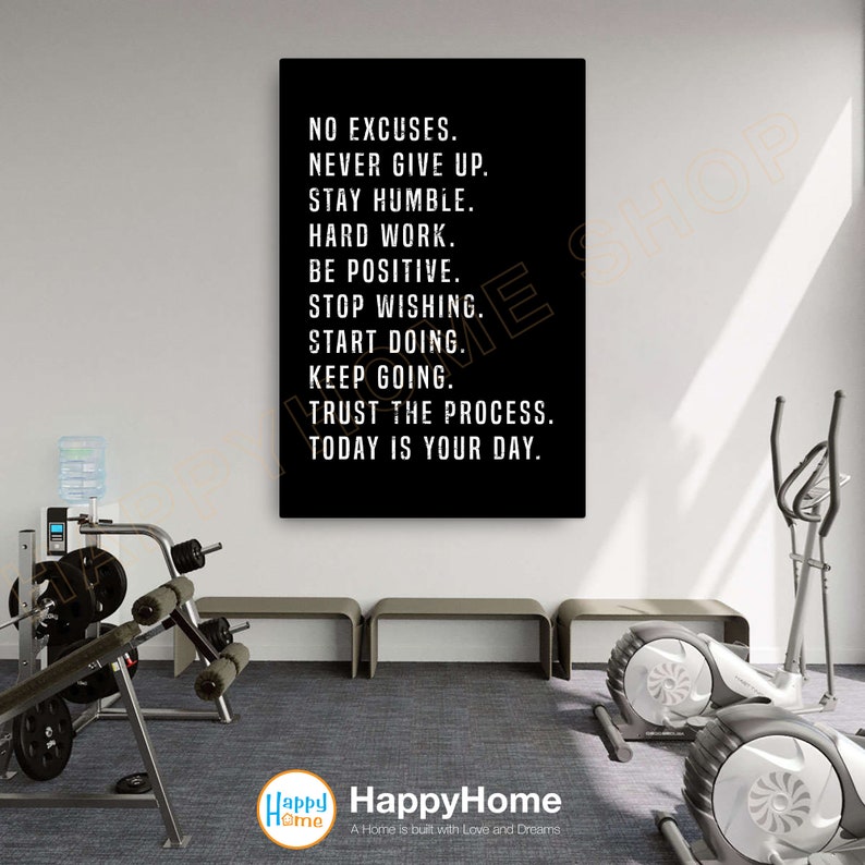 Home Gym Motivational Wall Art Workout Room Decor Gym Poster - Etsy