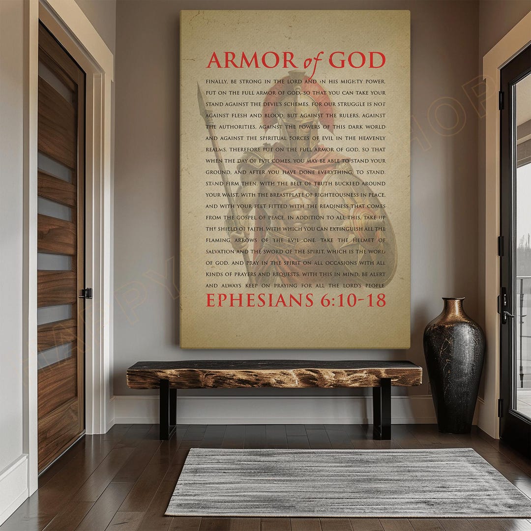 Ephesians 6:10-18 NIV Bible Verse the Armor of God Wall Art Scripture ...