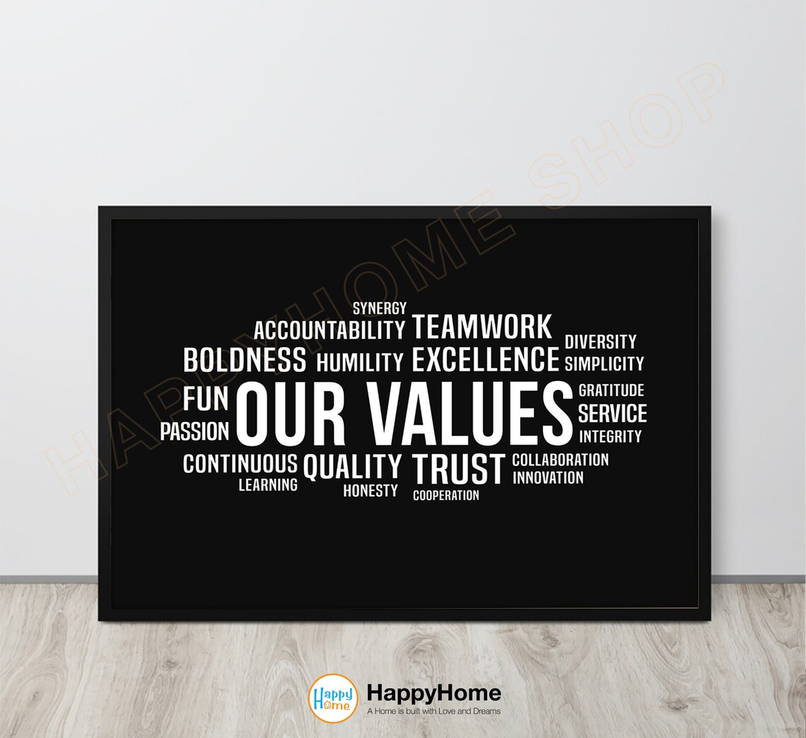 Our Values Wall Art Business Core Values Office Decor Entrepreneur ...