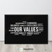 Our Values Wall Art Business Core Values Office Decor Entrepreneur ...