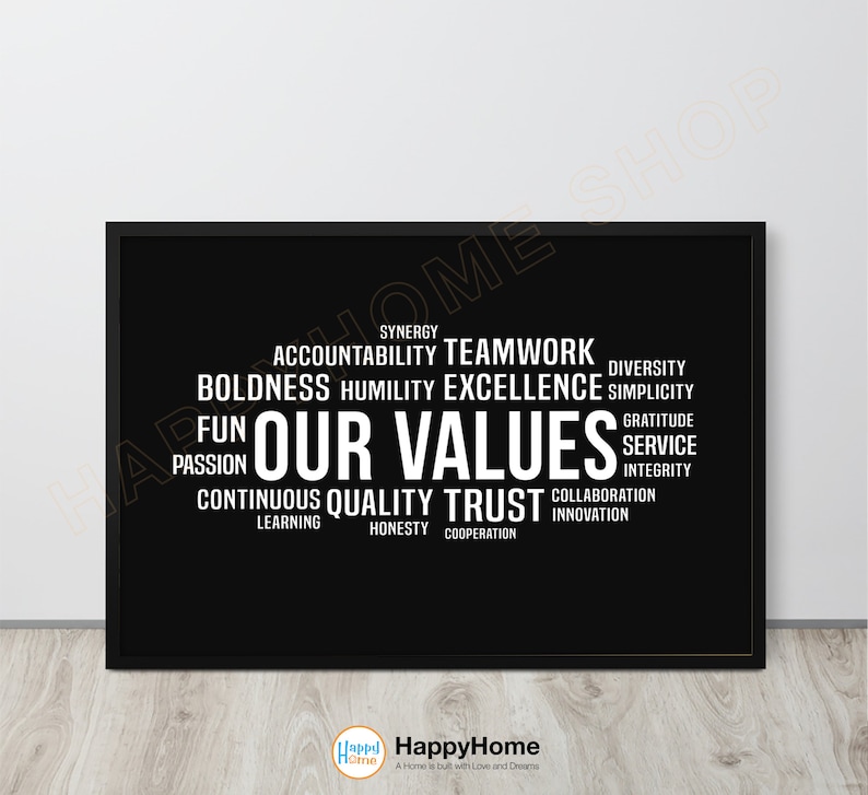 Our Values Wall Art Business Core Values Office Decor - Etsy