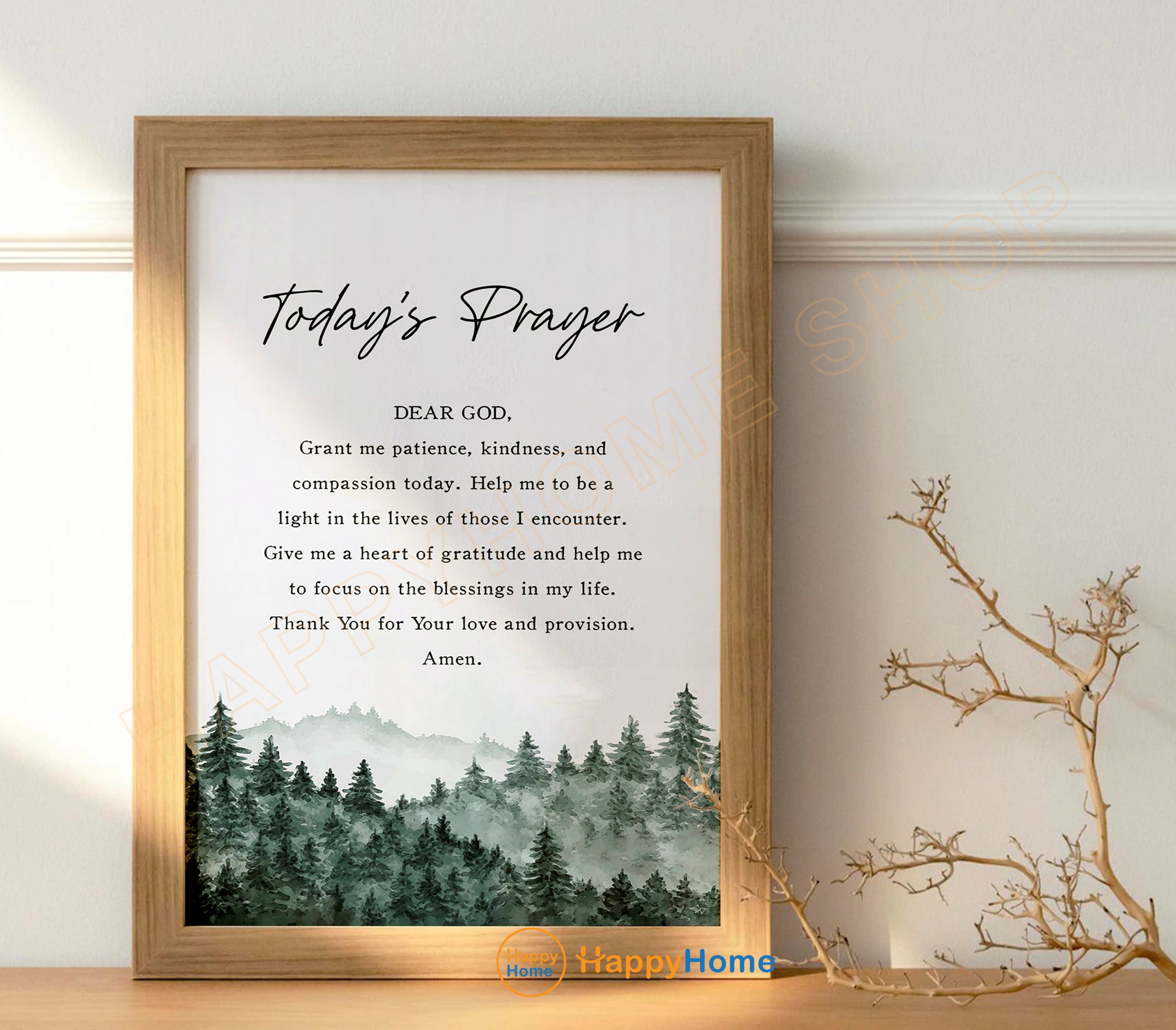 Today's Prayer Wall Art Daily Prayer Bible Verse Scripture Quote Prints ...