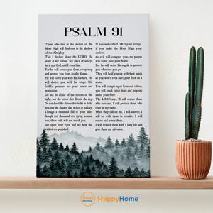 Psalm 91 NLT Bible Verse Wall Art Psalm 91 New Living Translation ...