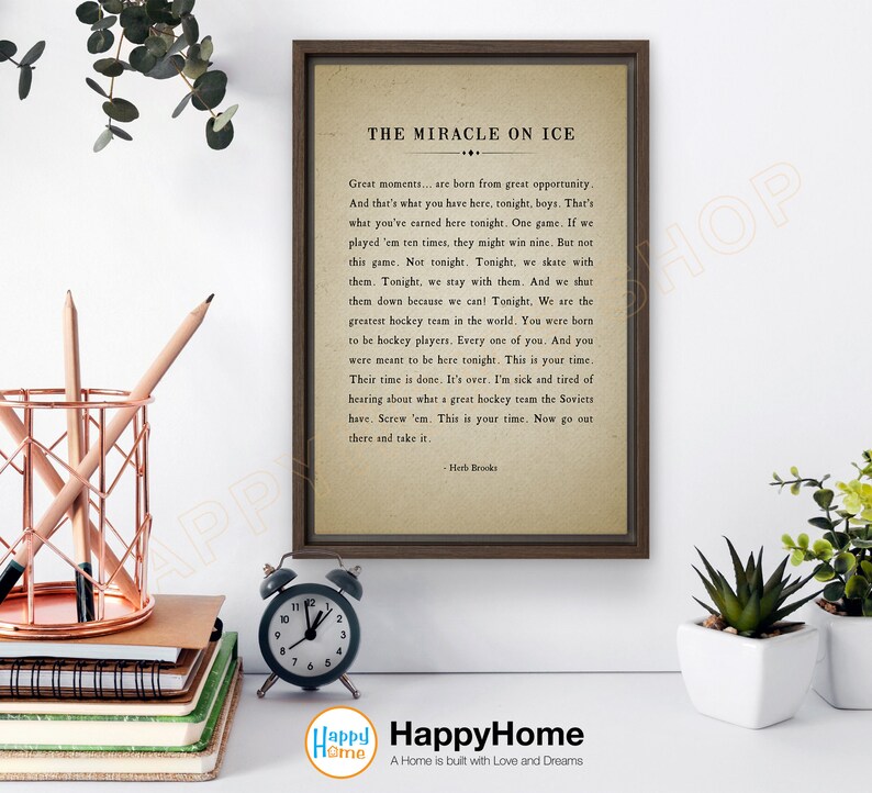 Herb Brooks Quote Wall Art the Miracle on Ice Motivational - Etsy