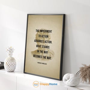Marcus Aurelius Quote Wall Art What Stands in the Way Becomes the Way ...