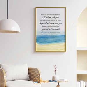 Isaiah 43:2 Bible Verse Wall Art I Will Be With You Scripture Prints ...