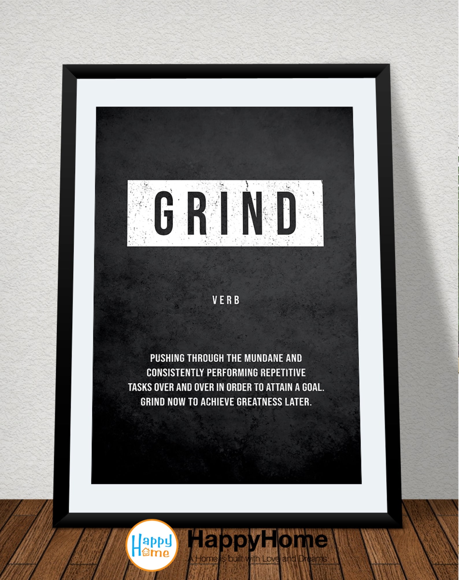 Grind Definition Poster Motivational Wall Art Inspirational - Etsy