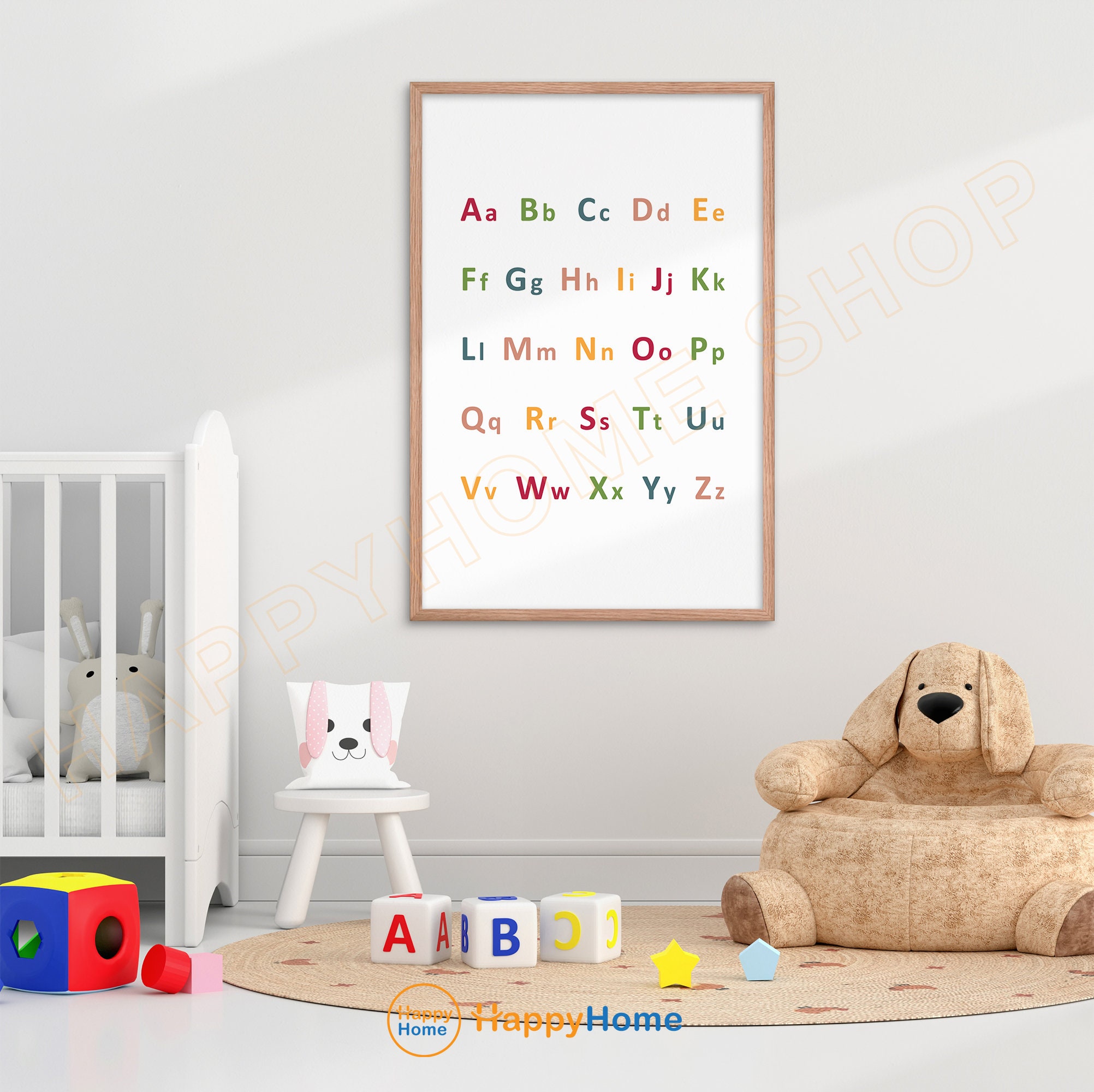 ABC Sign Alphabet Sign Wall Art Home School Decor Kids Room Prints ...