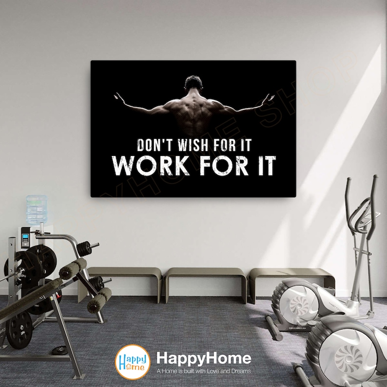 Don't Wish for It Work for It Wall Art Workout Room Decor - Etsy