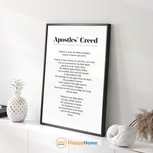 The Apostles' Creed Wall Art Bible Verse Scripture Prints Christian ...