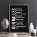 Our Values Wall Art Business Core Values Office Decor - Etsy