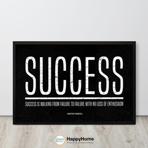 Winston Churchill Quote Success Motivational Wall Art | Inspirational ...