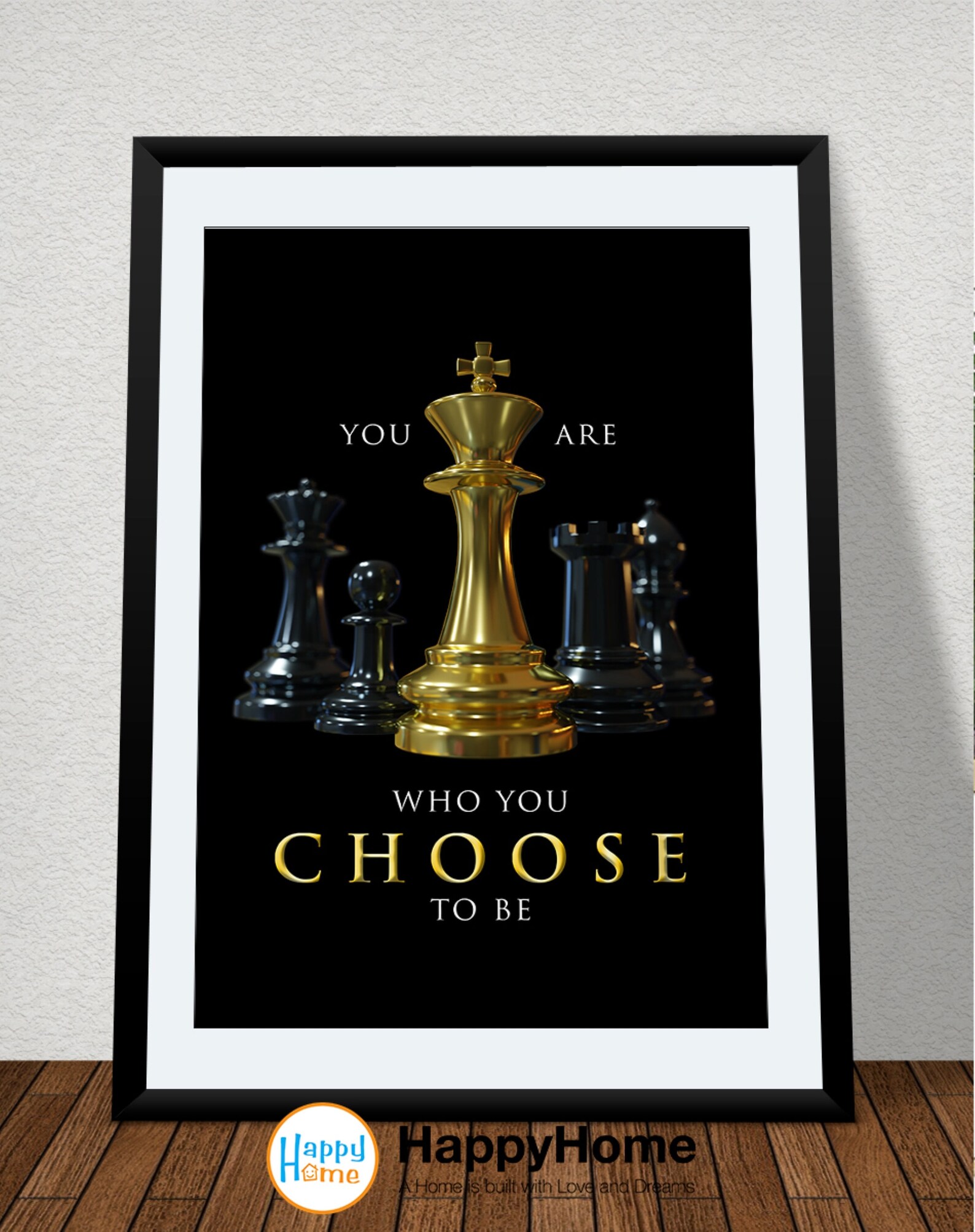 Chess King Art Motivational Quote Inspirational Wall Art You Are Who ...