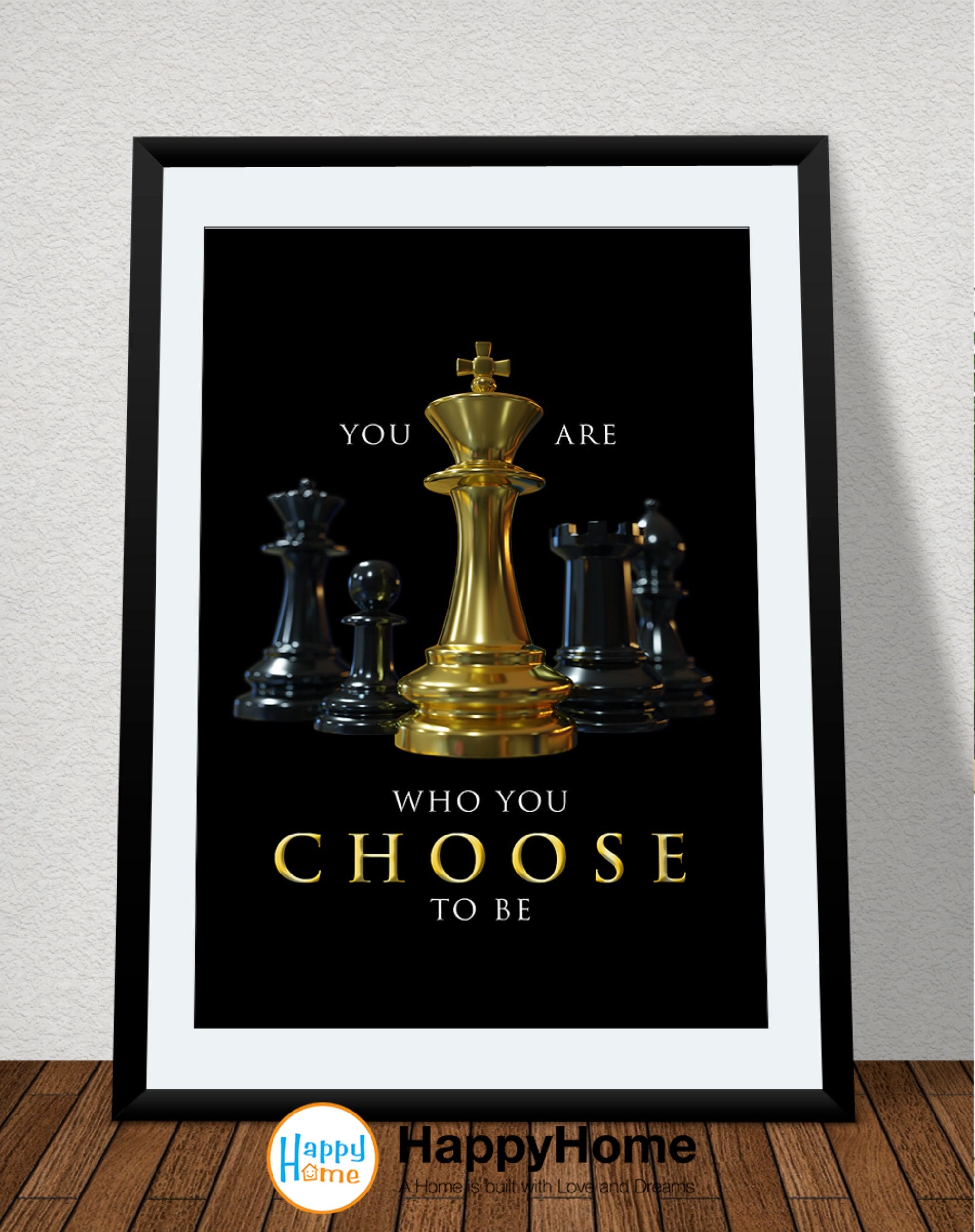 Chess King Art Motivational Quote Inspirational Wall Art You Are Who ...