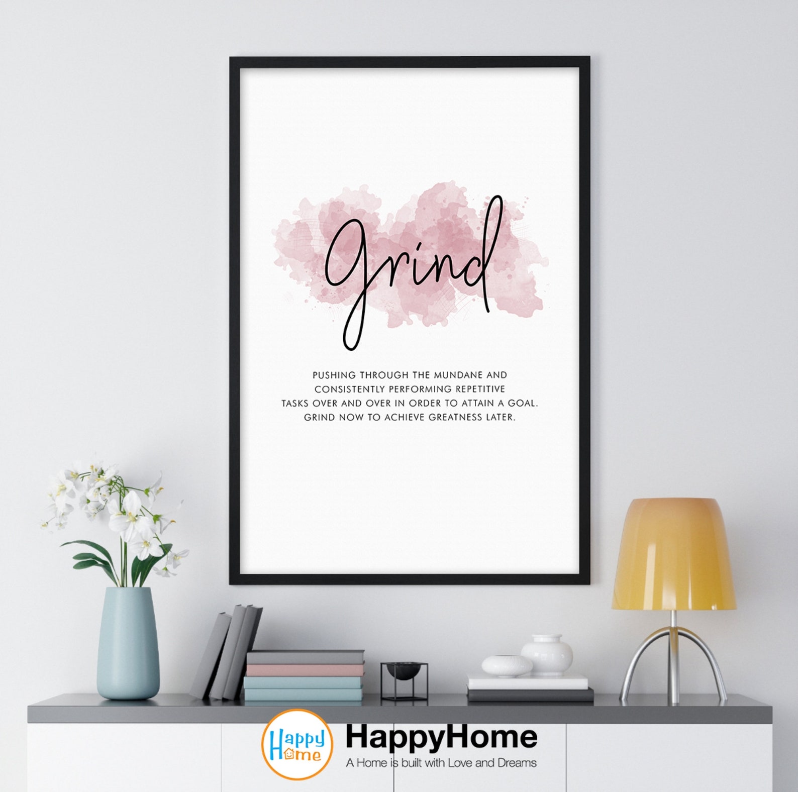 Grind Definition Poster Motivational Wall Art | Inspirational Wall Art ...