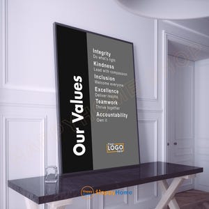 Personalized Company Core Values Wall Art Business Core Values Decor ...