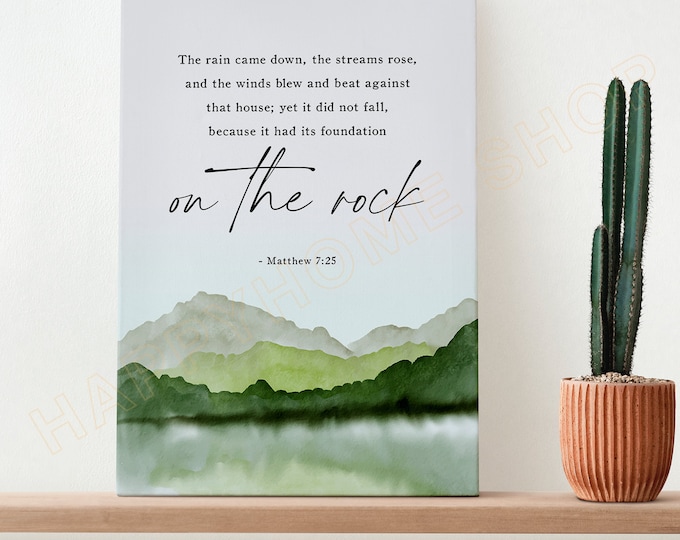 The Rain Came Down, Matthew 7:25 Wooden Sign, Christian Wall Art ...