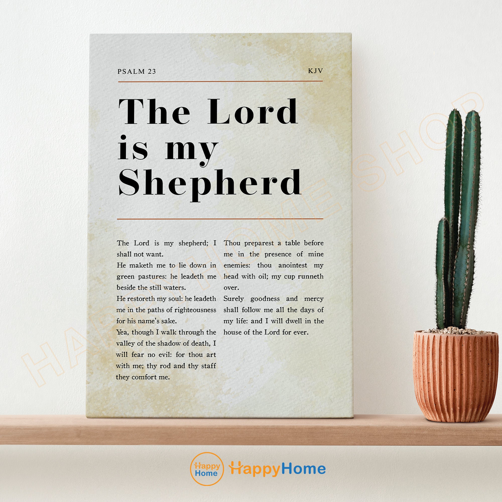 Psalm 23 KJV the Lord is My Shepherd Bible Verse Wall Art Scripture ...
