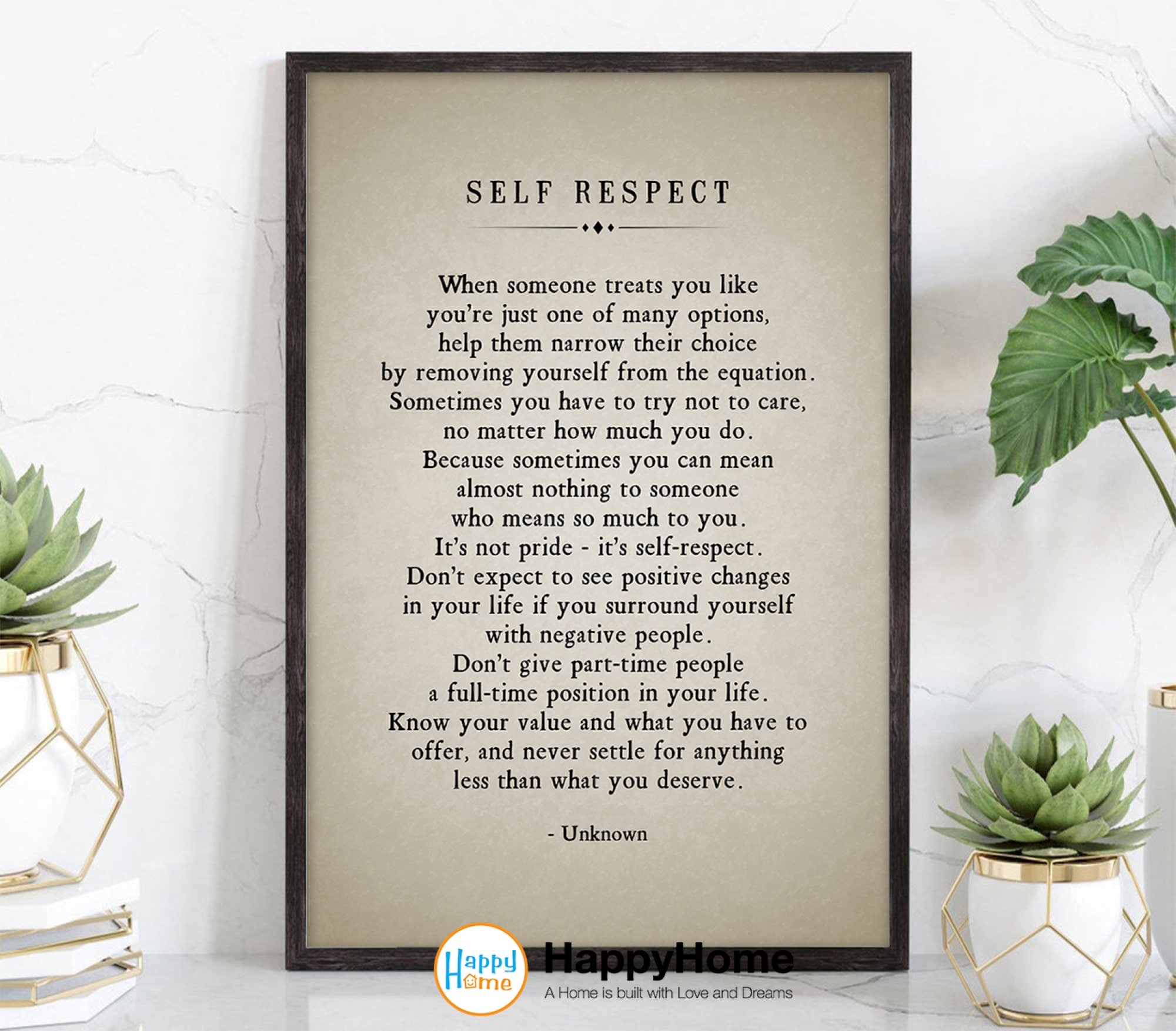 Self Respect Wall Art Motivational Inspiration Quotes Wall Art - Etsy