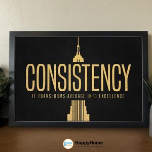 Consistency Definition Motivational Wall Art | Inspirational Wall Art ...