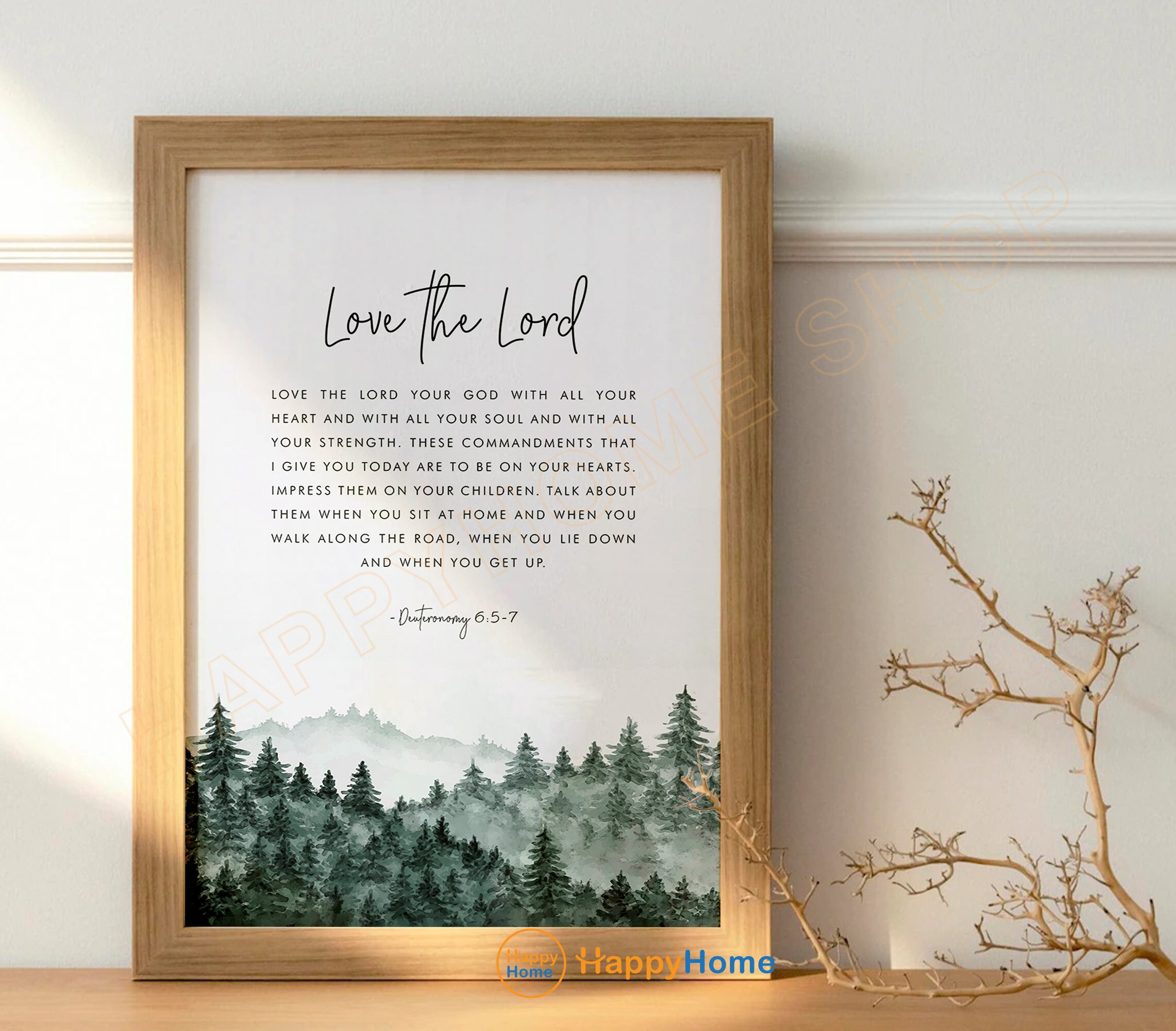 Deuteronomy 6:5-7 Wall Art Bible Verse Love the Lord Your God - Etsy